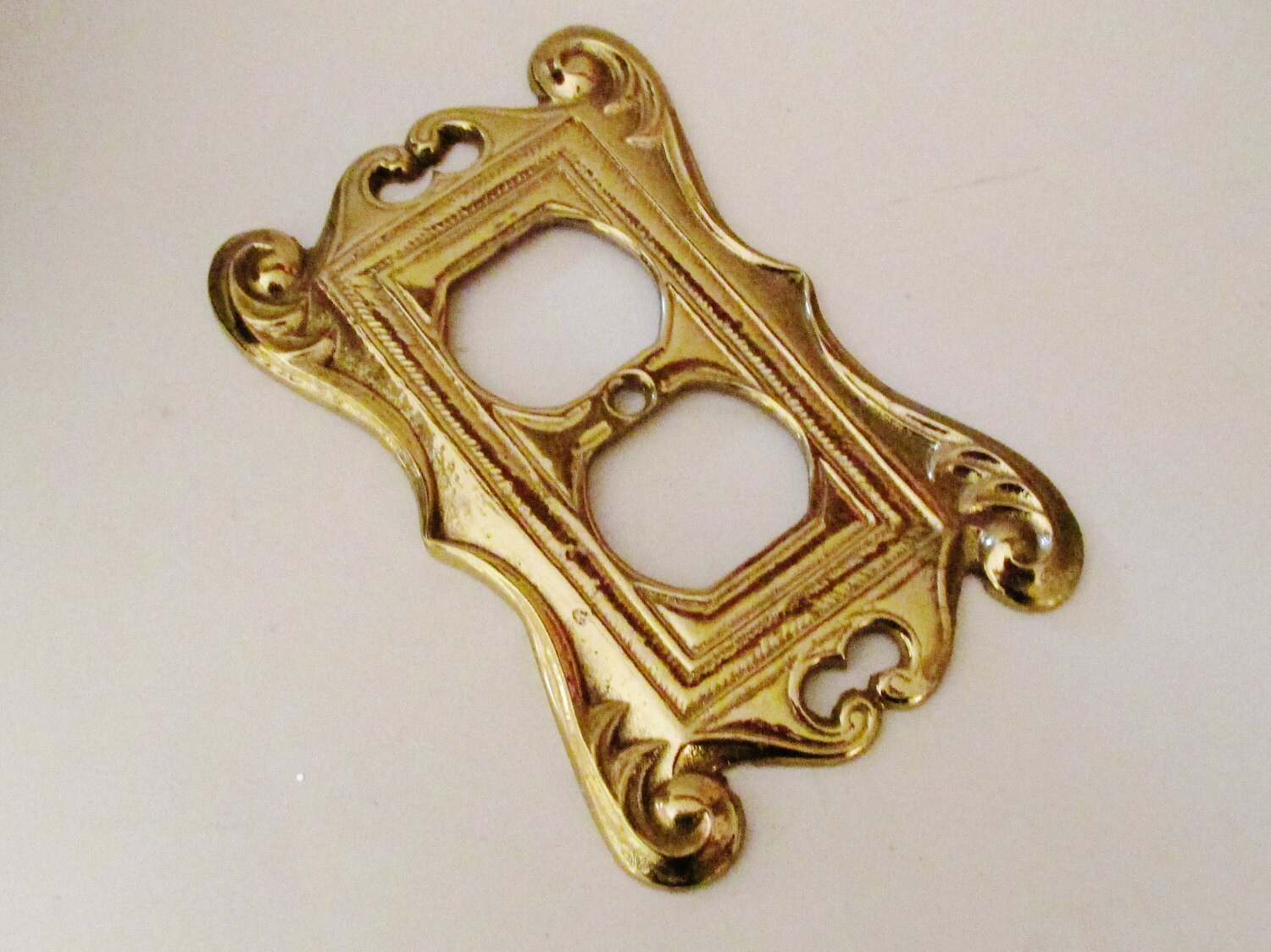 Virginia Metalcrafters Brass Outlet Cover Hollywood Regency
