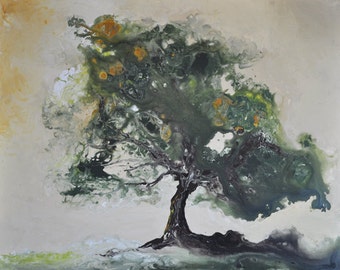 Oak tree painting | Etsy