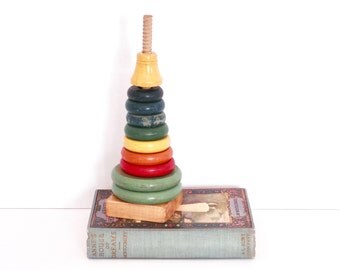 Wooden ring stacker | Etsy