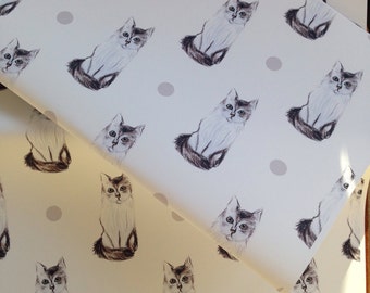 Cat wrapping paper | Etsy