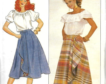 Reversible Wrap Skirt Girl PDF Sewing Pattern Fabric Flower