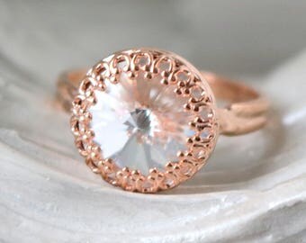 Rose gold crown ring | Etsy