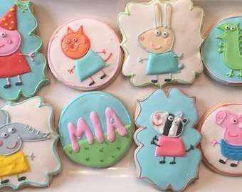 Peppa pig cookies | Etsy