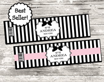 Striped water bottle | Etsy