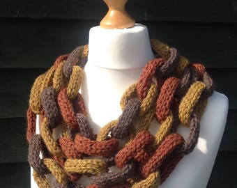 Knit chain scarf | Etsy