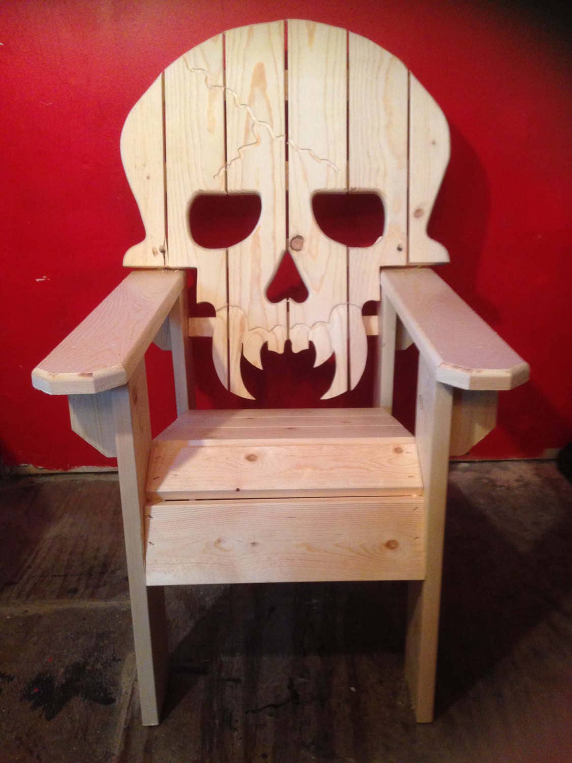 child sized skull chair skeleton themed adirondack