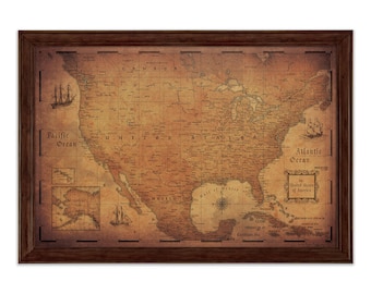 World Map Poster Rustic Vintage Style Travel Map