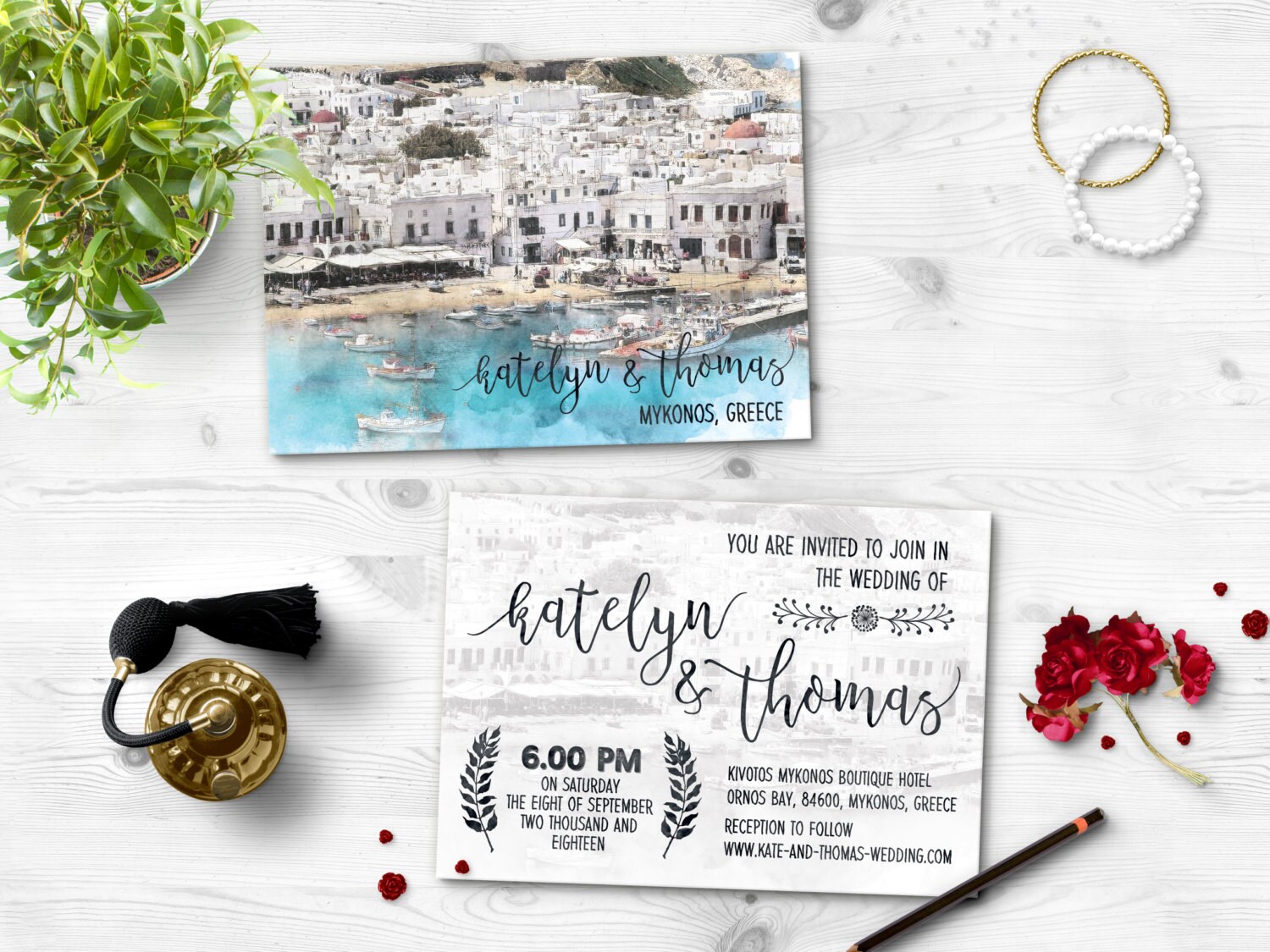 Digital Printable Files Destination Wedding GREECE MYKONOS