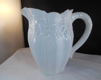 Creamer Ceramic Milk Pitcher Pottery White Pitcher Tea