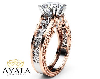 Ayala Jewelry Unique Engagement Ring Rose Gold by AyalaDiamonds