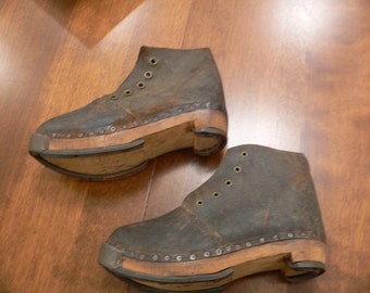 Wooden sole boots | Etsy