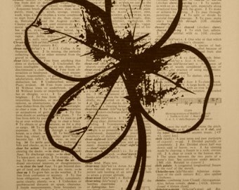 4 leaf clover print | Etsy