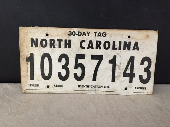 north-carolina-temporary-license-plate-1980s-vintage-bar