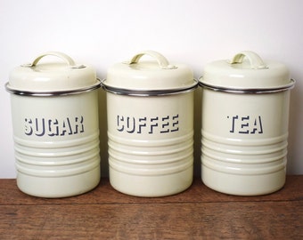 Enamel canisters | Etsy