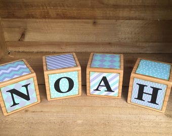 Baby name blocks | Etsy