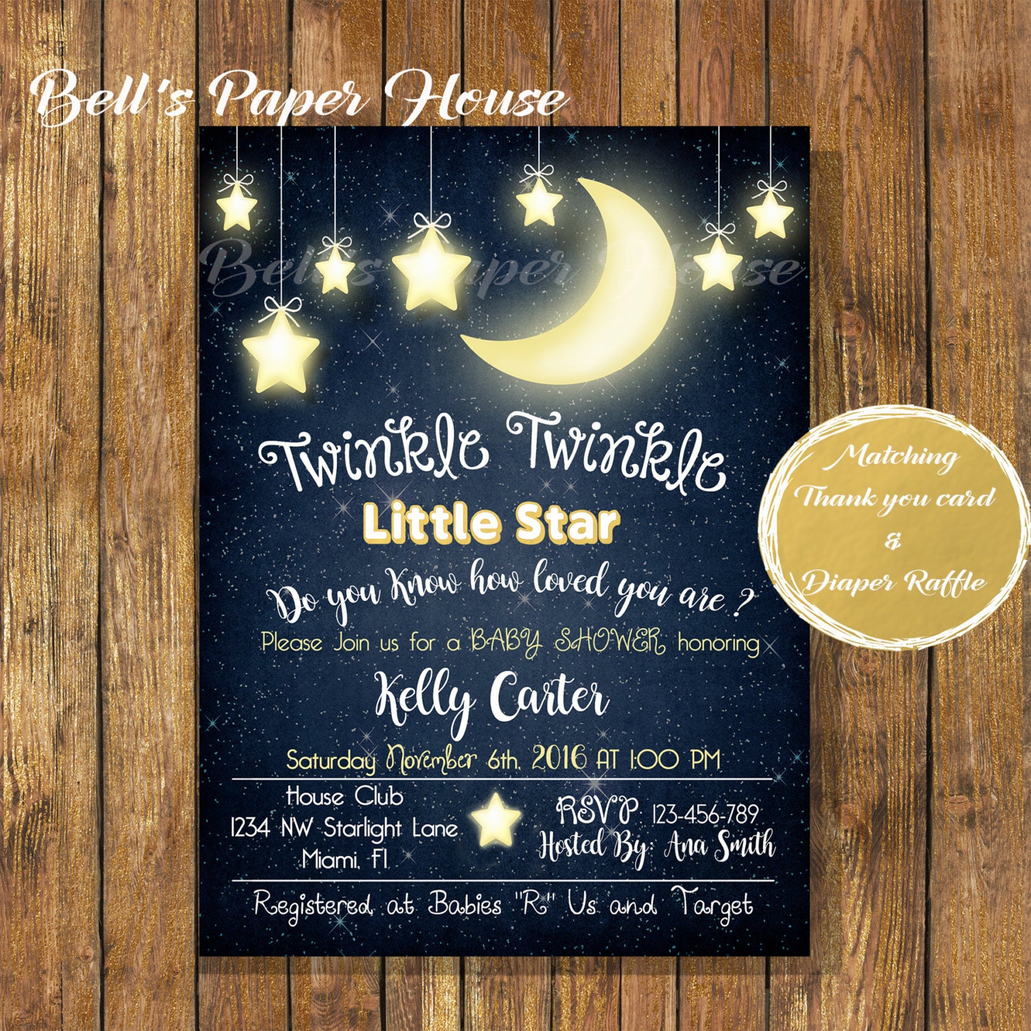 Digital file or Printed-Twinkle Twinkle Little by BellsPaperHouse