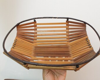 Wood slat basket | Etsy