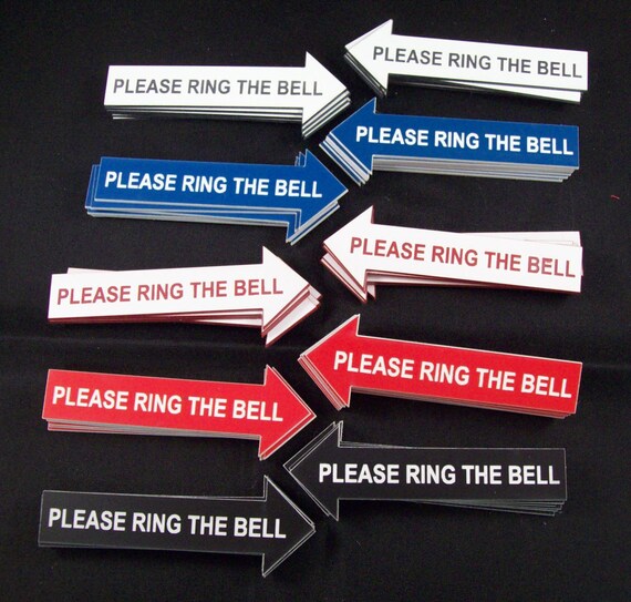 Please ring the bell arrow shapes door sign