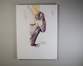 Pointe shoe art | Etsy