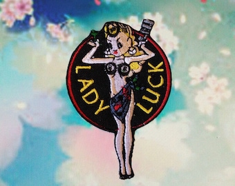 Lady Luck Burlesque Pin Up Gambling Hot Rod Lowbrow Parchment