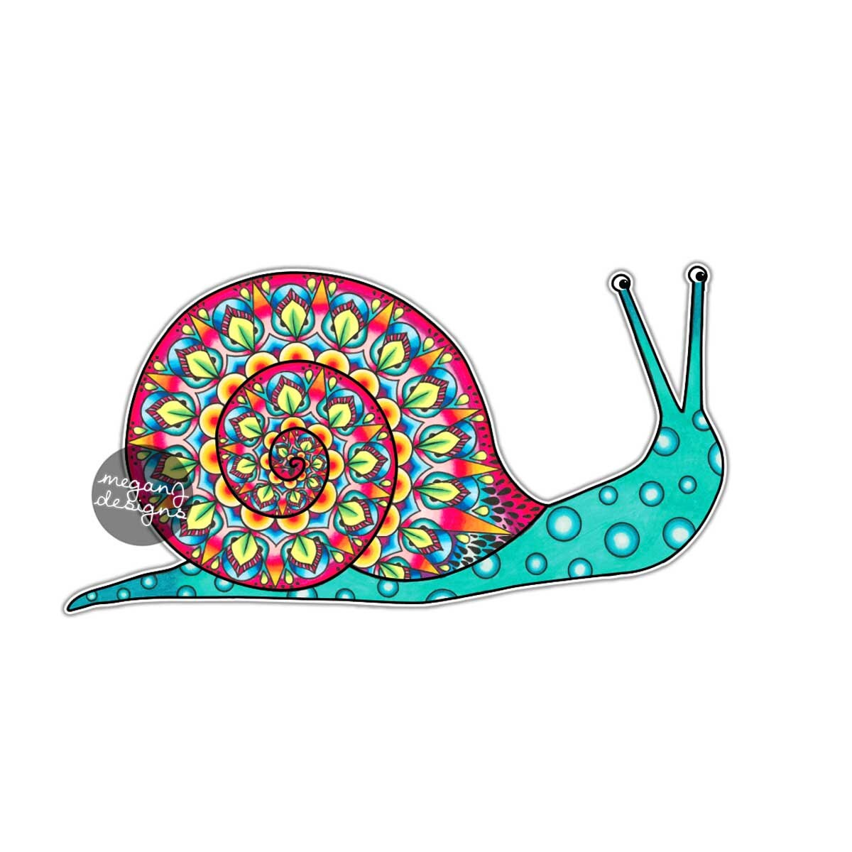 Snail Sticker Colorful Car Decal Multicolor Laptop Decal