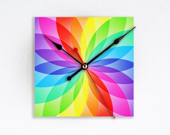 Rainbow wall clock | Etsy