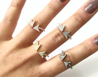 Double arrow ring | Etsy