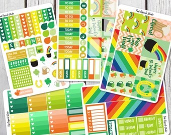 St Patrick's Day Weekly Planner Sticker Kit St Patricks