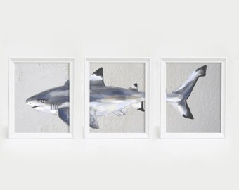 Shark Poster Shark Print Shark Species Watercolor Sharks