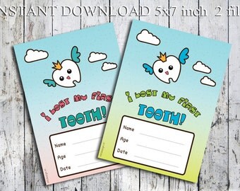 First Tooth invitation card digital file boy or girl