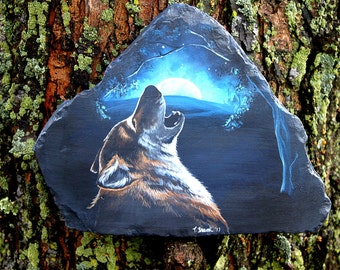 Full moon painting | Etsy