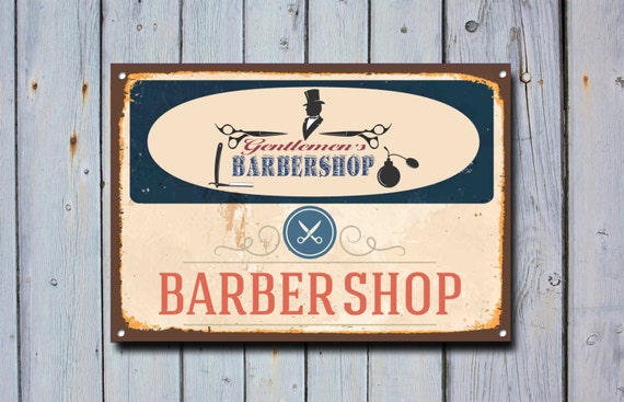 Barber Shop Sign Metal Sign Barber Shop Signs Vintage
