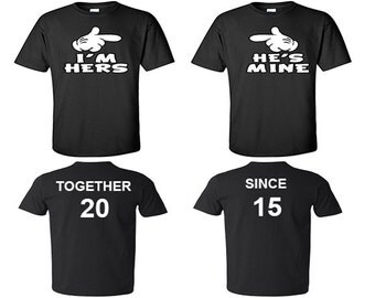 Items similar to Together Since Couple Baseball T-shirts (Includes Both ...