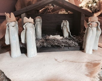 Pottery nativity set | Etsy