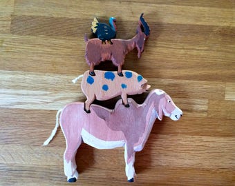 Stacked farm animals | Etsy