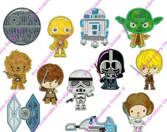 Items similar to Star wars Applique Font Machine Embroidery File ...