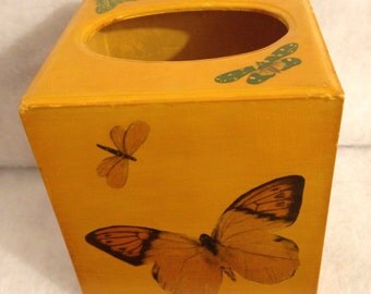 Decoupage tissue box | Etsy