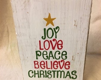 Love Joy Peace Christmas Tree Art Digital download