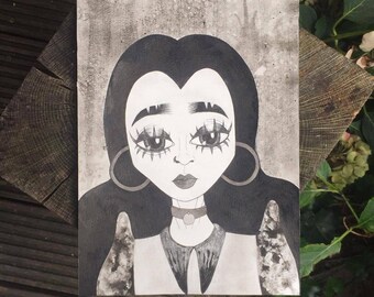 Sad girl fantasy art | Etsy