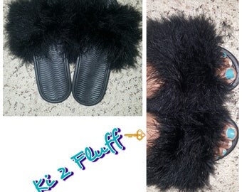 Fluffy slides | Etsy