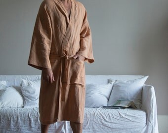 Orange bathrobe | Etsy