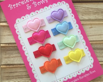 Items similar to Handmade Felt Flower Clips - Flower Clips - No Slip ...