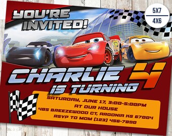 Cars invitation | Etsy