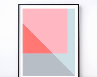 Color block wall art | Etsy