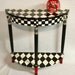 Whimsical Painted Furniture Harlequin painted table Half