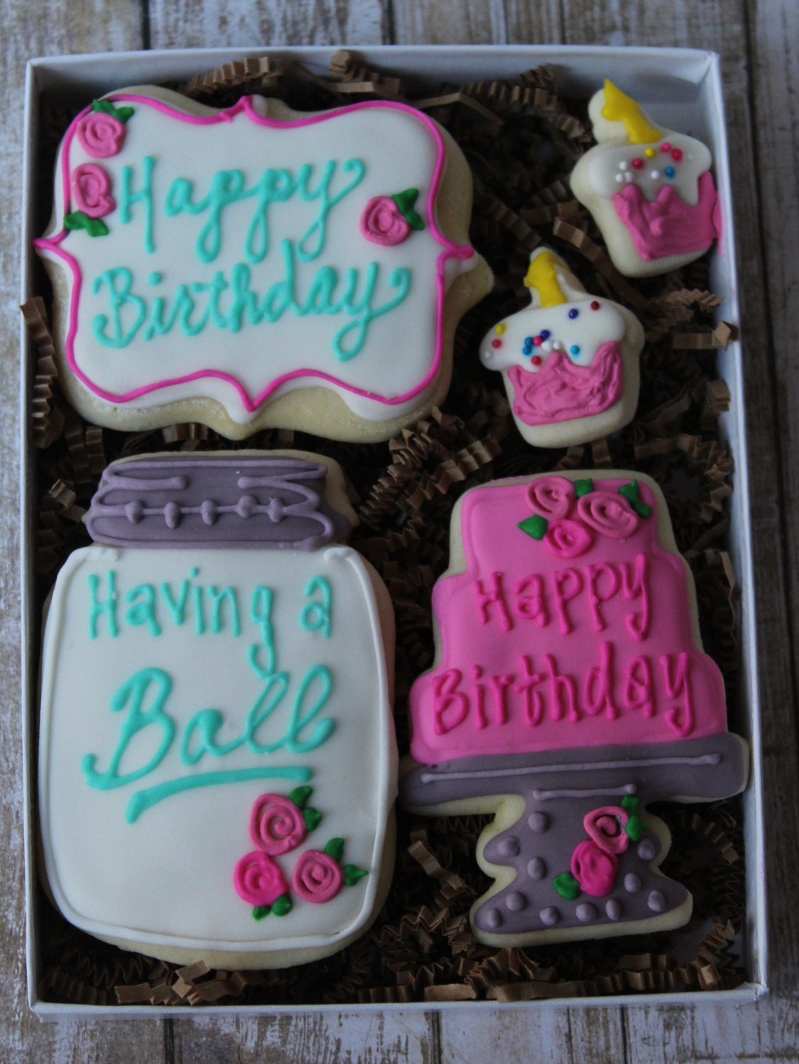 Birthday Cookie Gift box Birthday Sugar Cookies Birthday