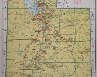 Utah railroad map | Etsy