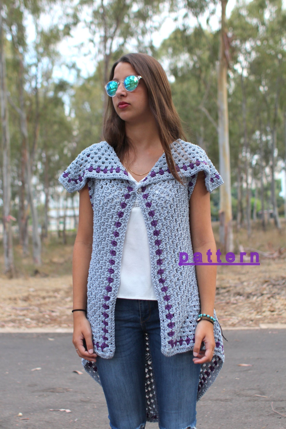 Crochet vest Pattern boho crochet vest hippie vest Long
