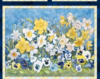 Pansies fabric | Etsy