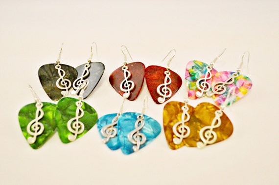 Guitar Pick Earrings Guitar Jewelry Guitar by AshMysticEmporium